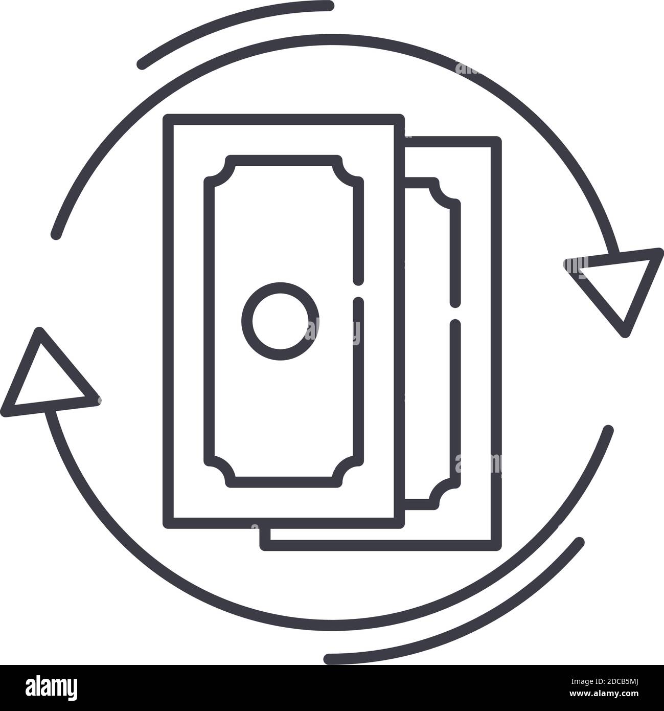 Devaluation icon, linear isolated illustration, thin line vector, web ...