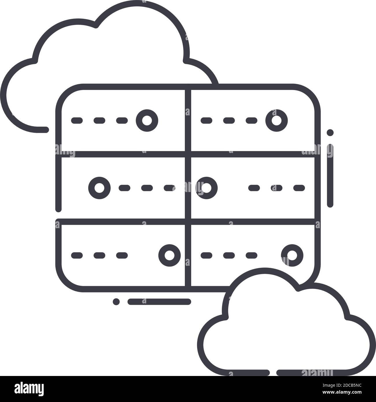 Data Synchronization Concept Icon Linear Isolated Illustration Thin Line Vector Web Design