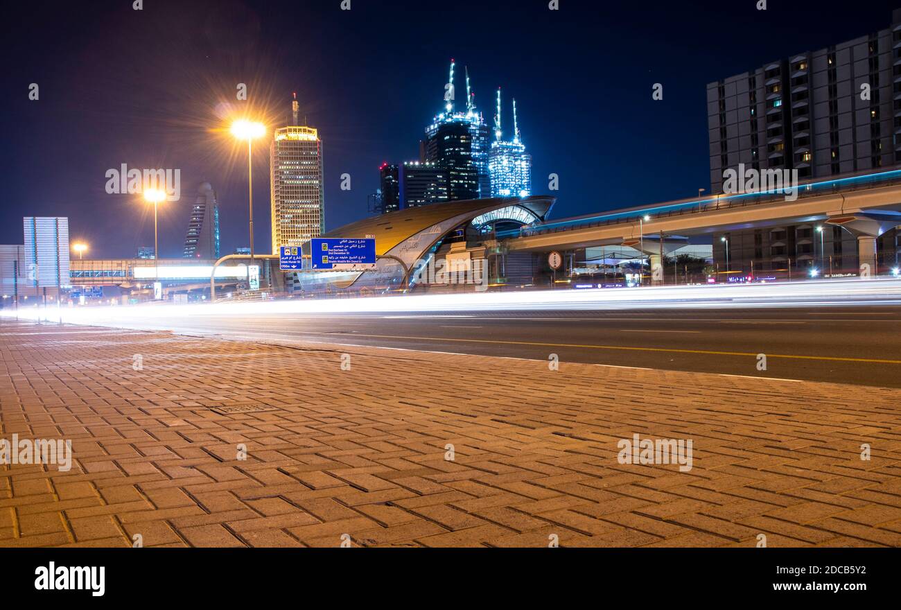 Main road of a United Arab Emirates, Shekh Zayed road. Shot taken in ...