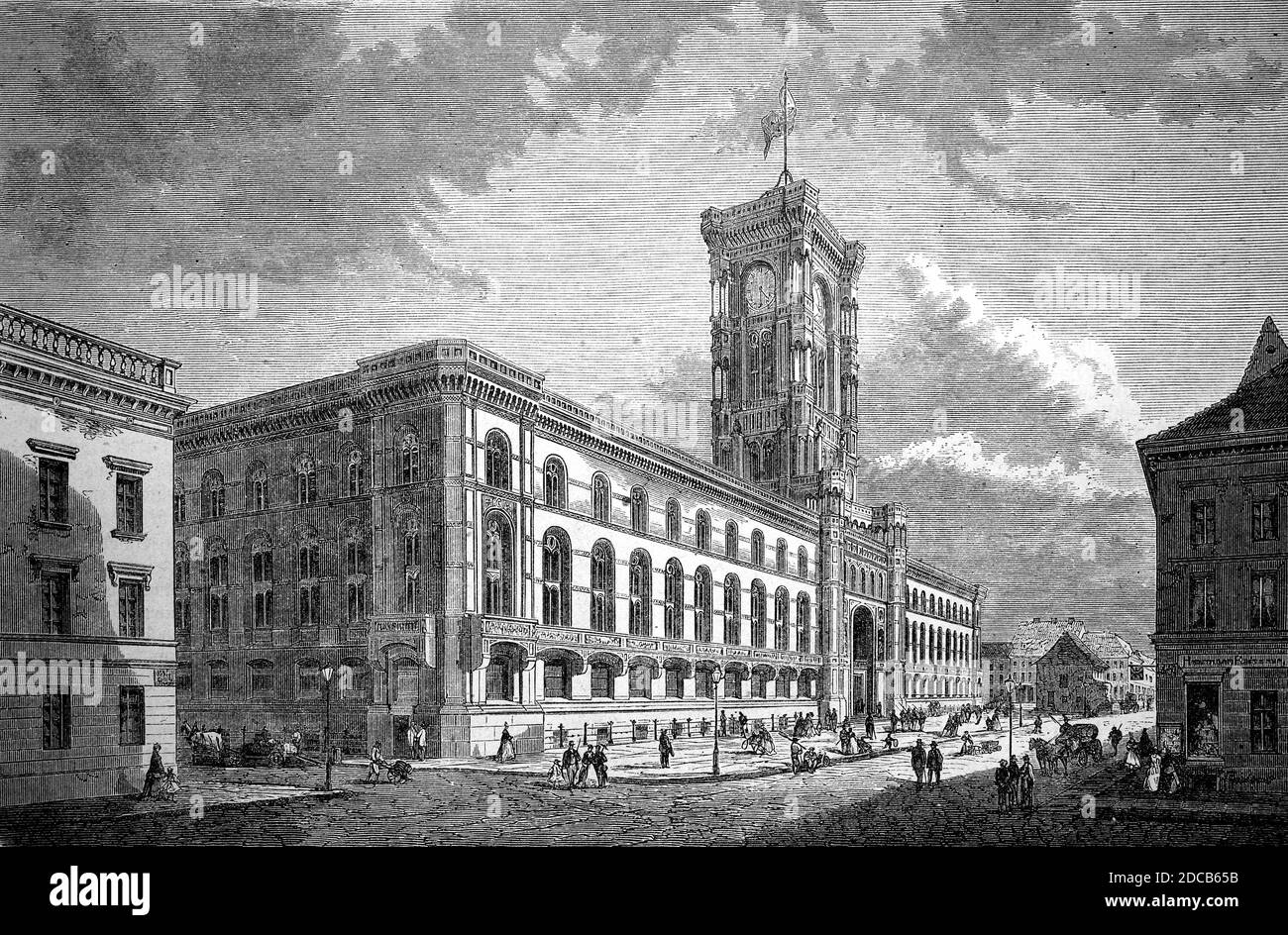 The new city hall of Berlin, Germany, ca 1875 / Das neue Rathaus von ...