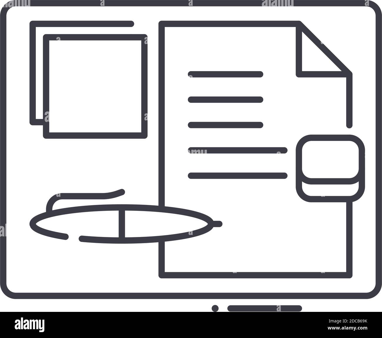 Design work icon, linear isolated illustration, thin line vector, web ...