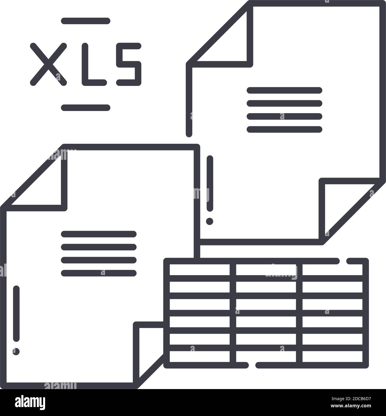 Data sheet icon, linear isolated illustration, thin line vector, web ...
