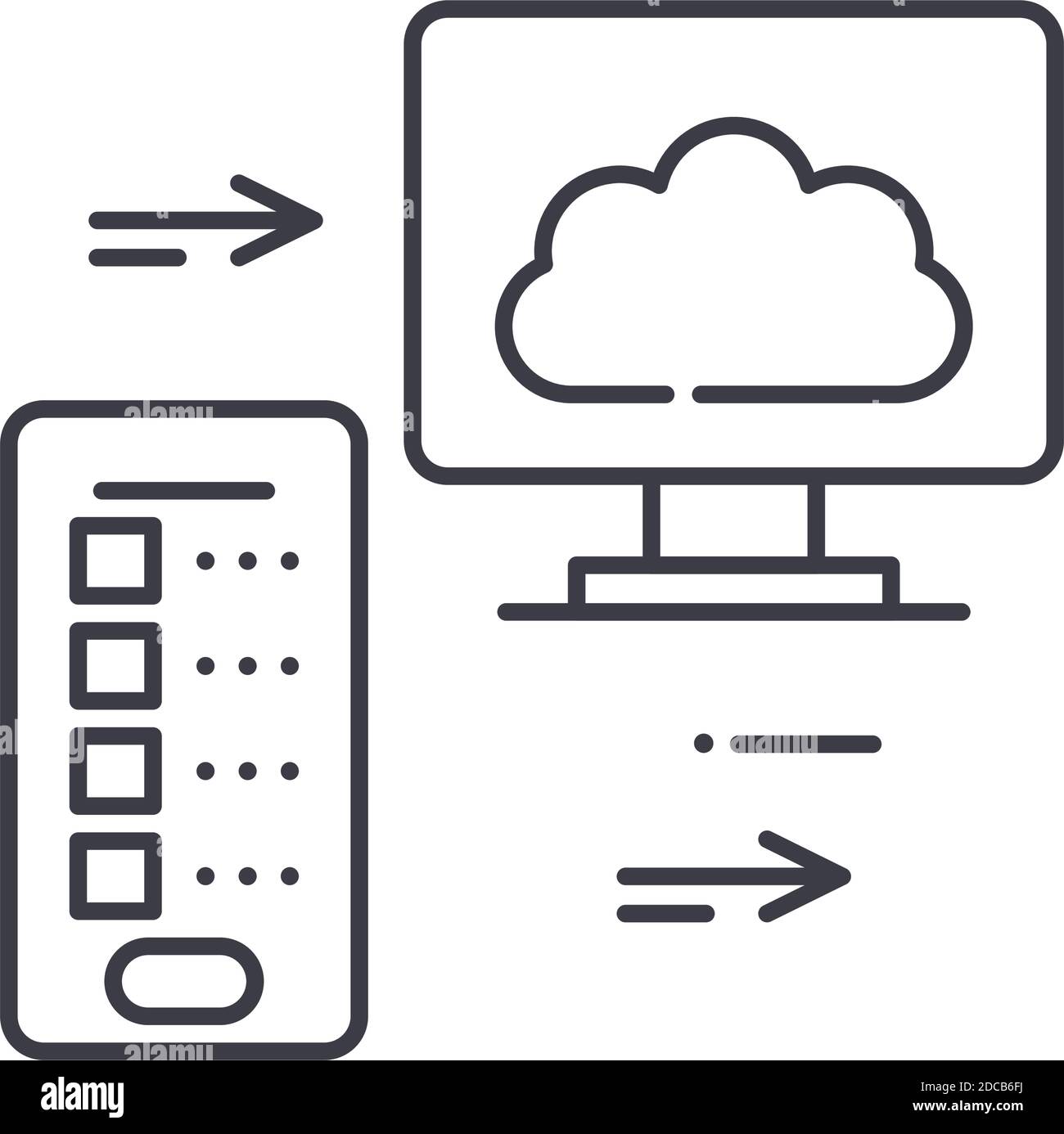 Data reserve icon, linear isolated illustration, thin line vector, web ...