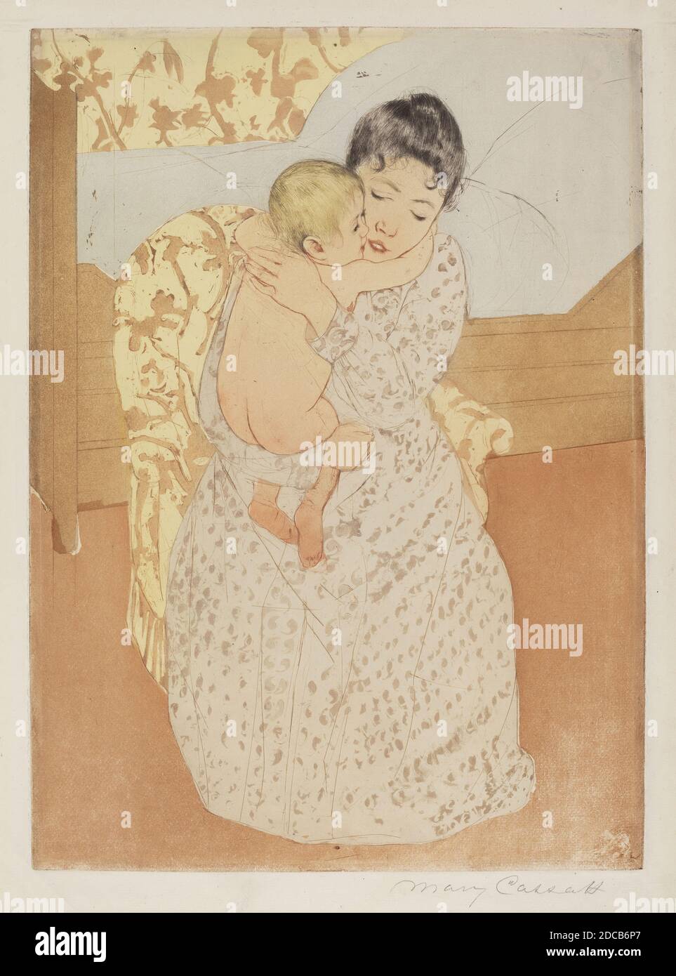 Mary Cassatt, (artist), American, 1844 - 1926, Maternal Caress, c. 1891 ...
