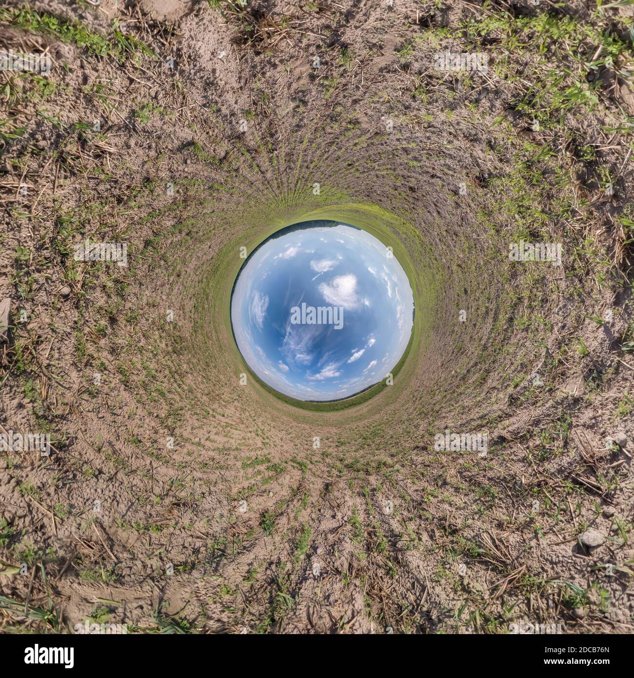 Blue little planet. Inversion of tiny planet transformation of ...