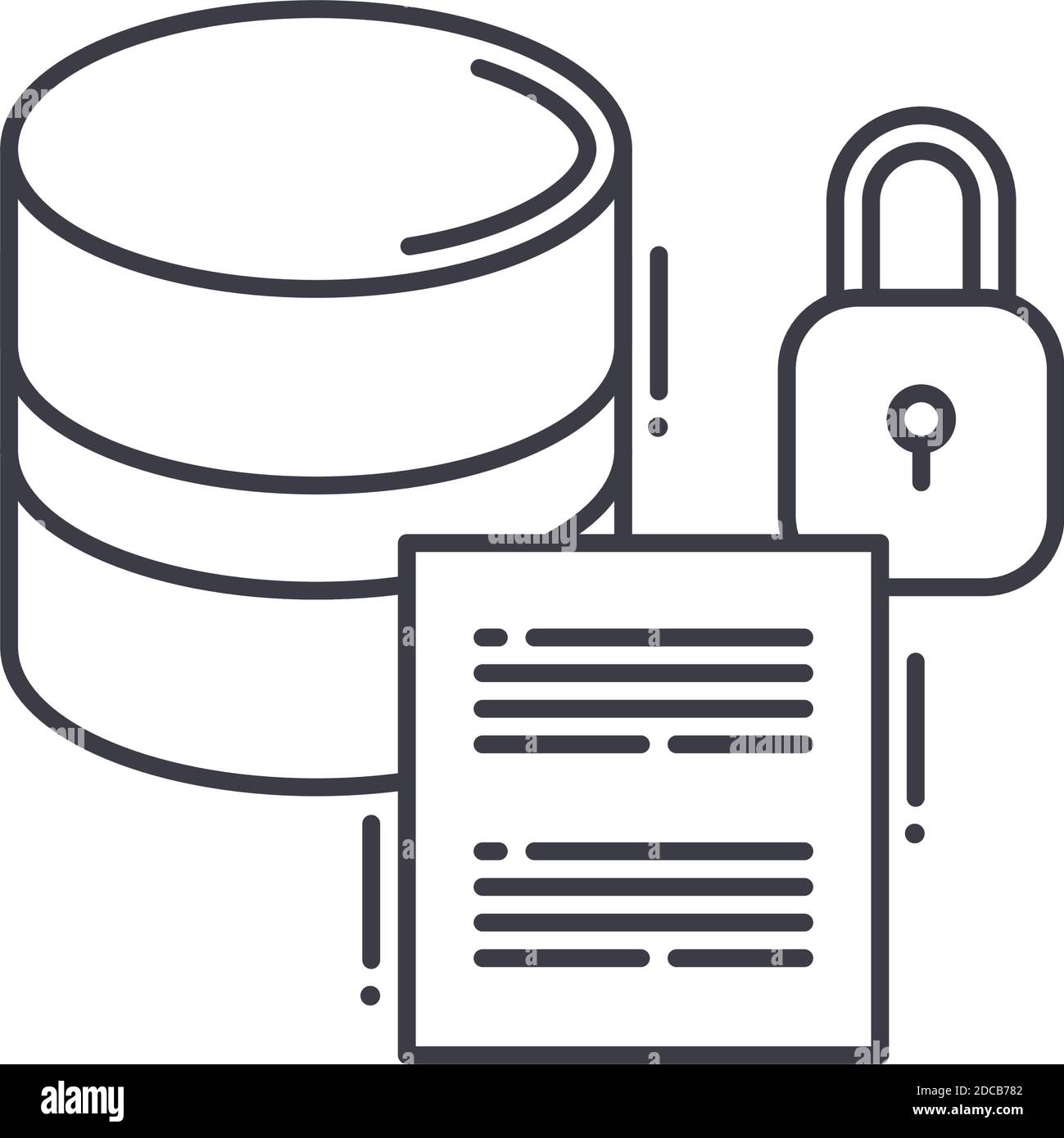 Data security image icon, linear isolated illustration, thin line ...