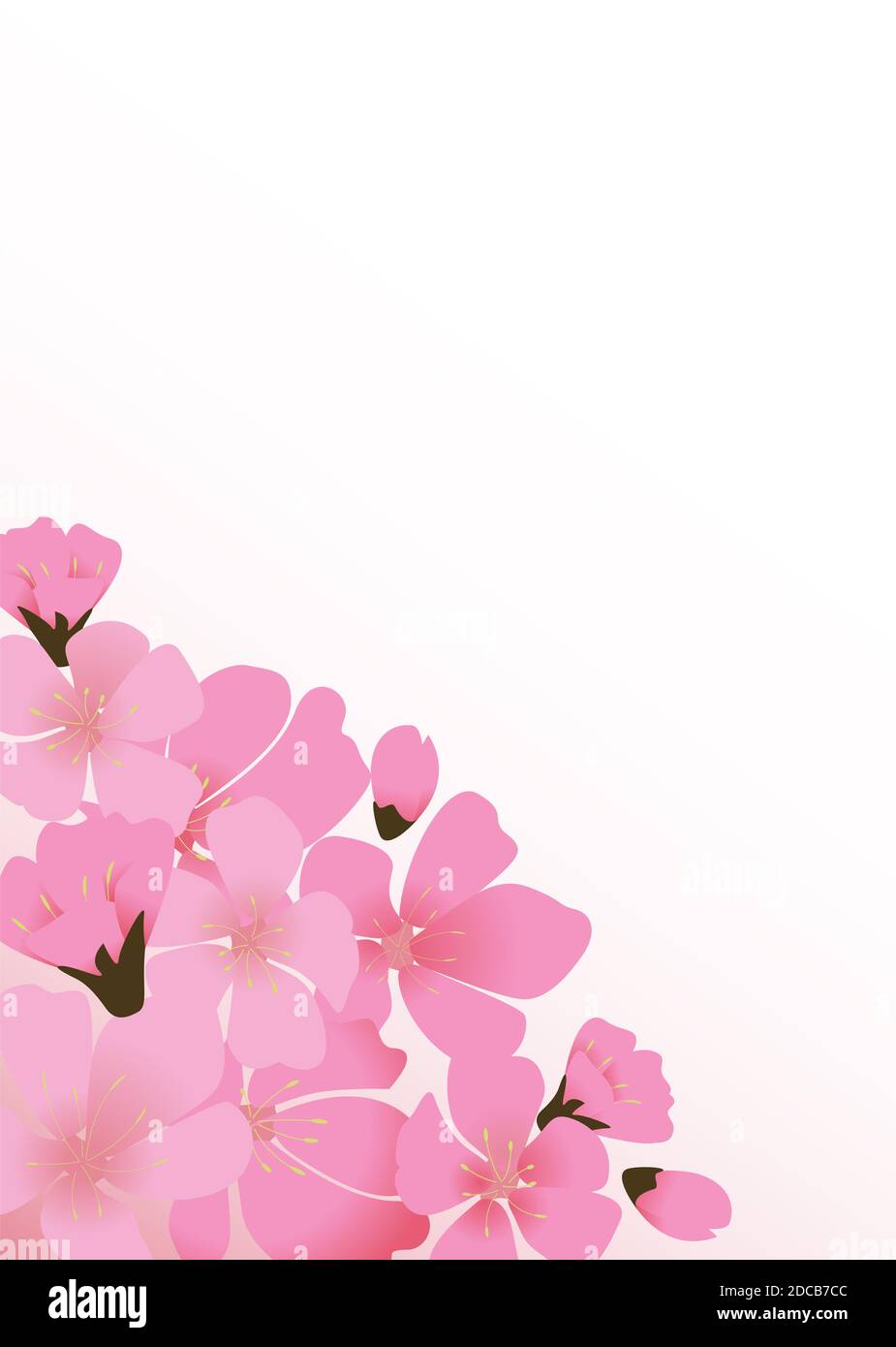 Abstract Floral Sakura Flower Japanese Natural Background Illustration ...