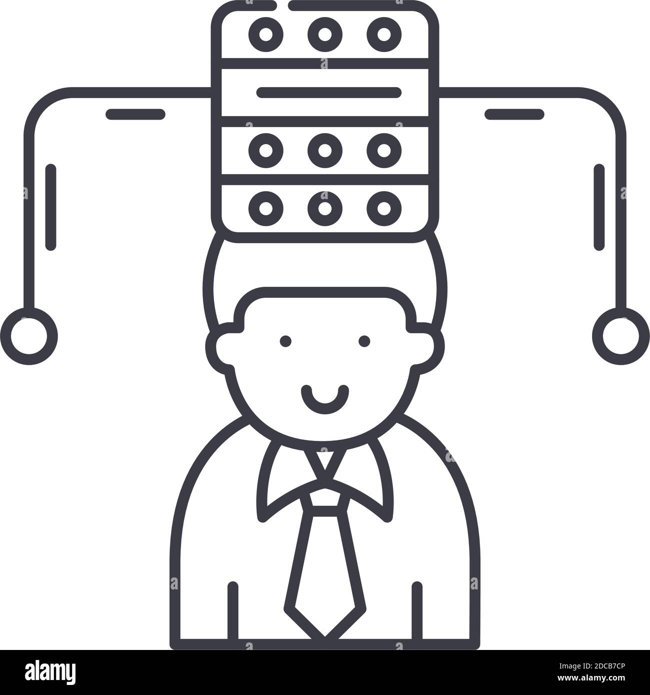 Data scientist icon, linear isolated illustration, thin line vector, web design sign, outline ...