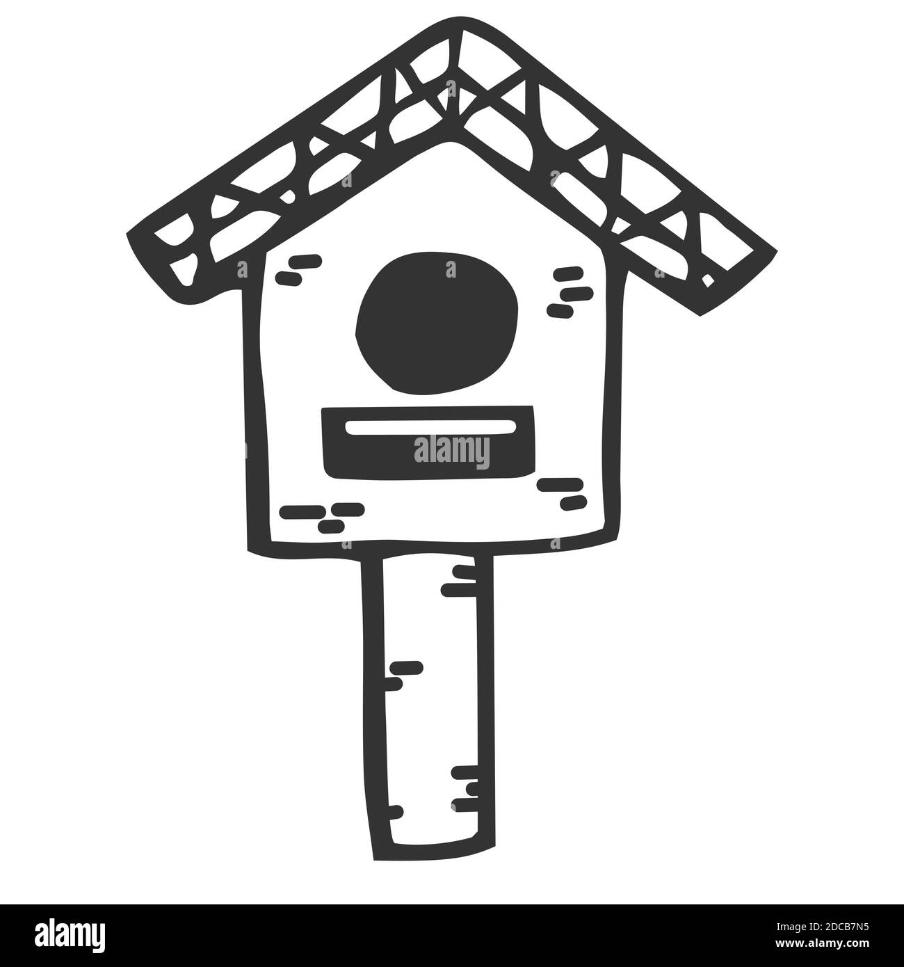 Tree bird house cartoon Black and White Stock Photos & Images - Alamy