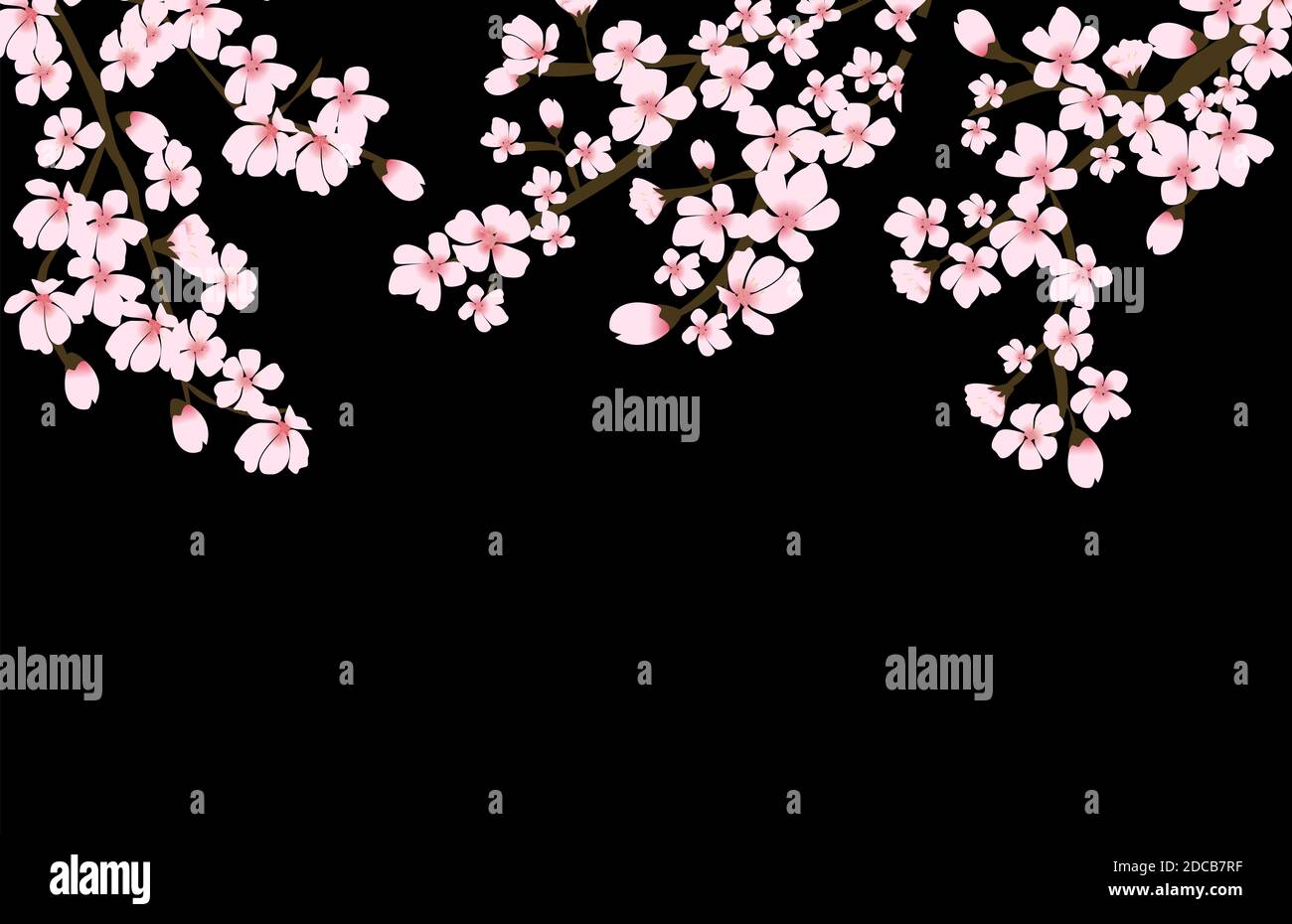 Abstract Floral Sakura Flower Japanese Natural Background Illustration ...
