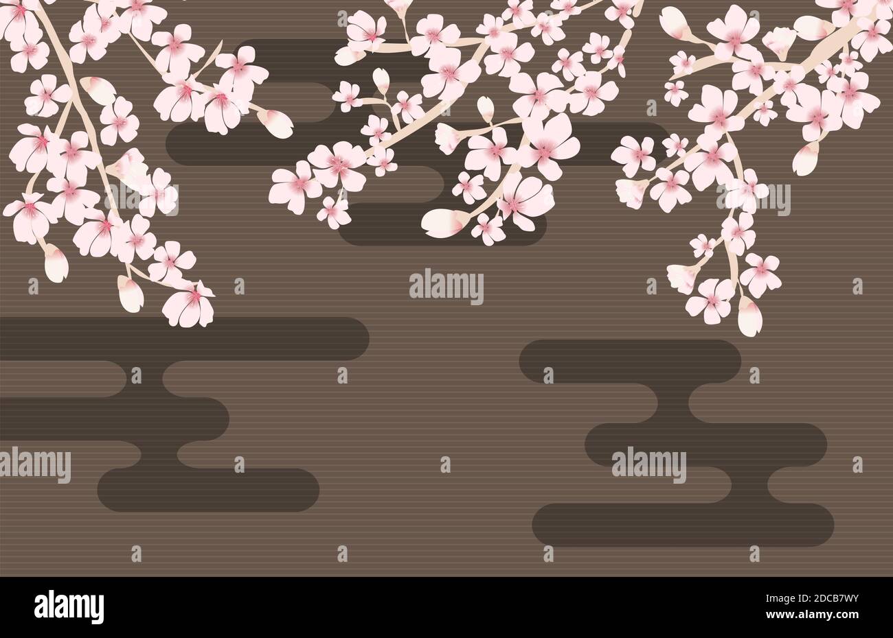 Abstract Floral Sakura Flower Japanese Natural Background Illustration ...