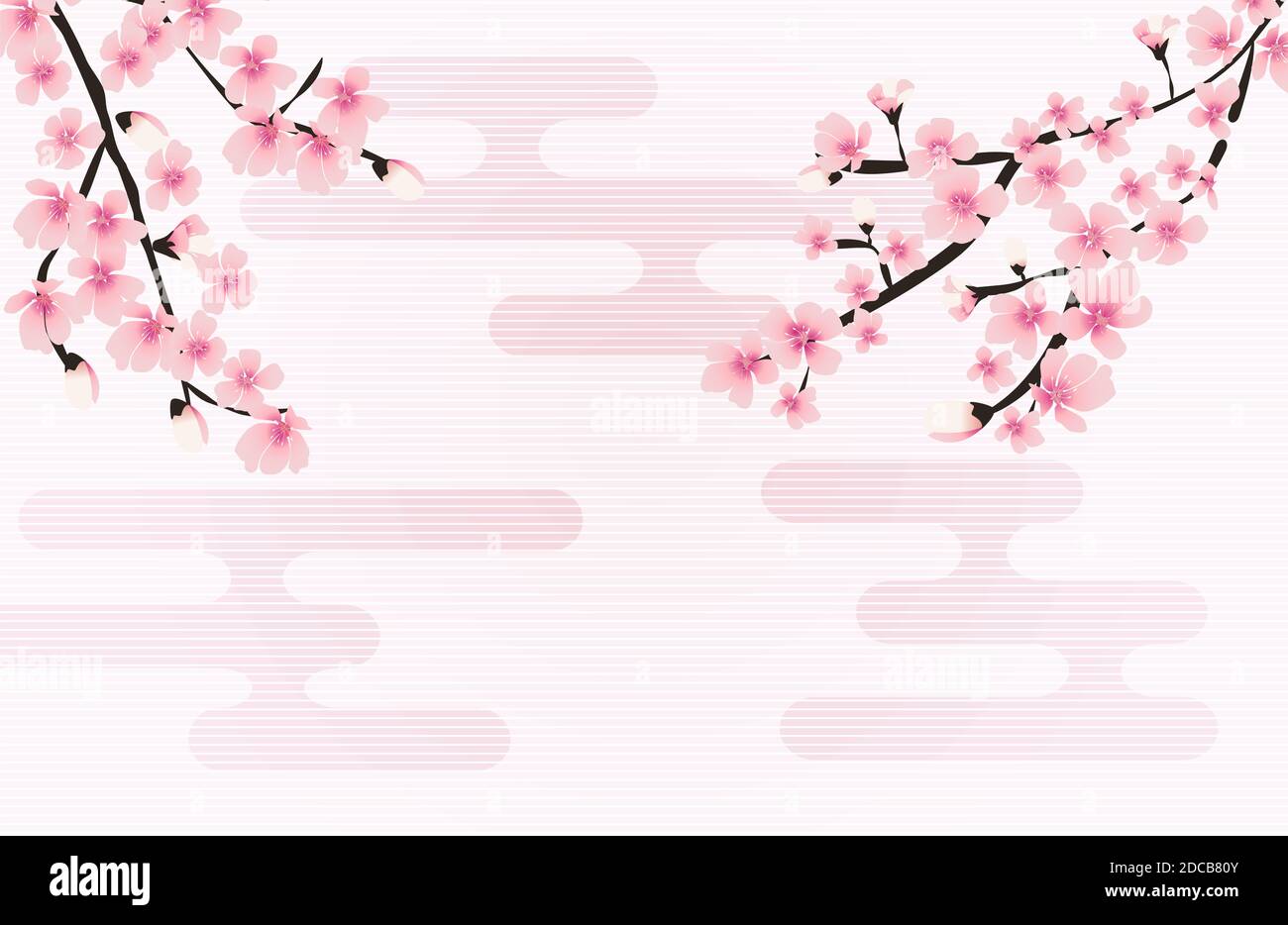 Abstract Floral Sakura Flower Japanese Natural Background Illustration ...
