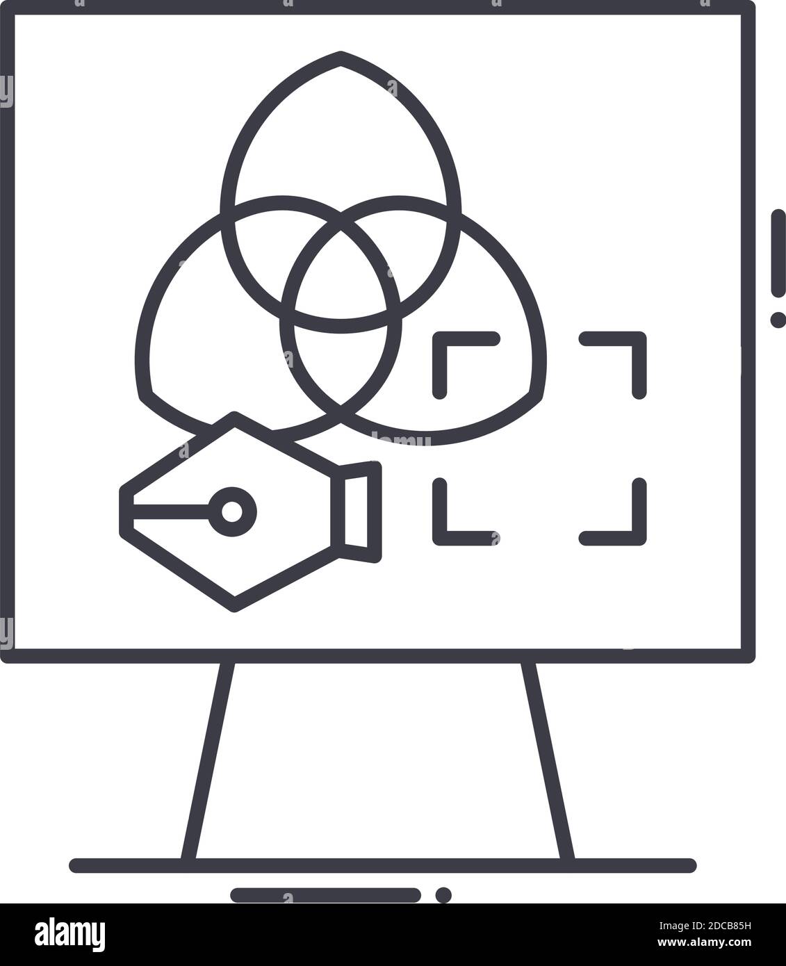 Design process icon, linear isolated illustration, thin line vector ...