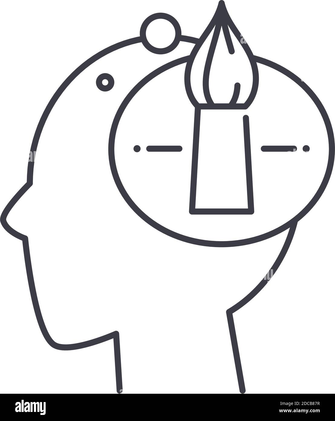 Design thinking icon, linear isolated illustration, thin line vector ...