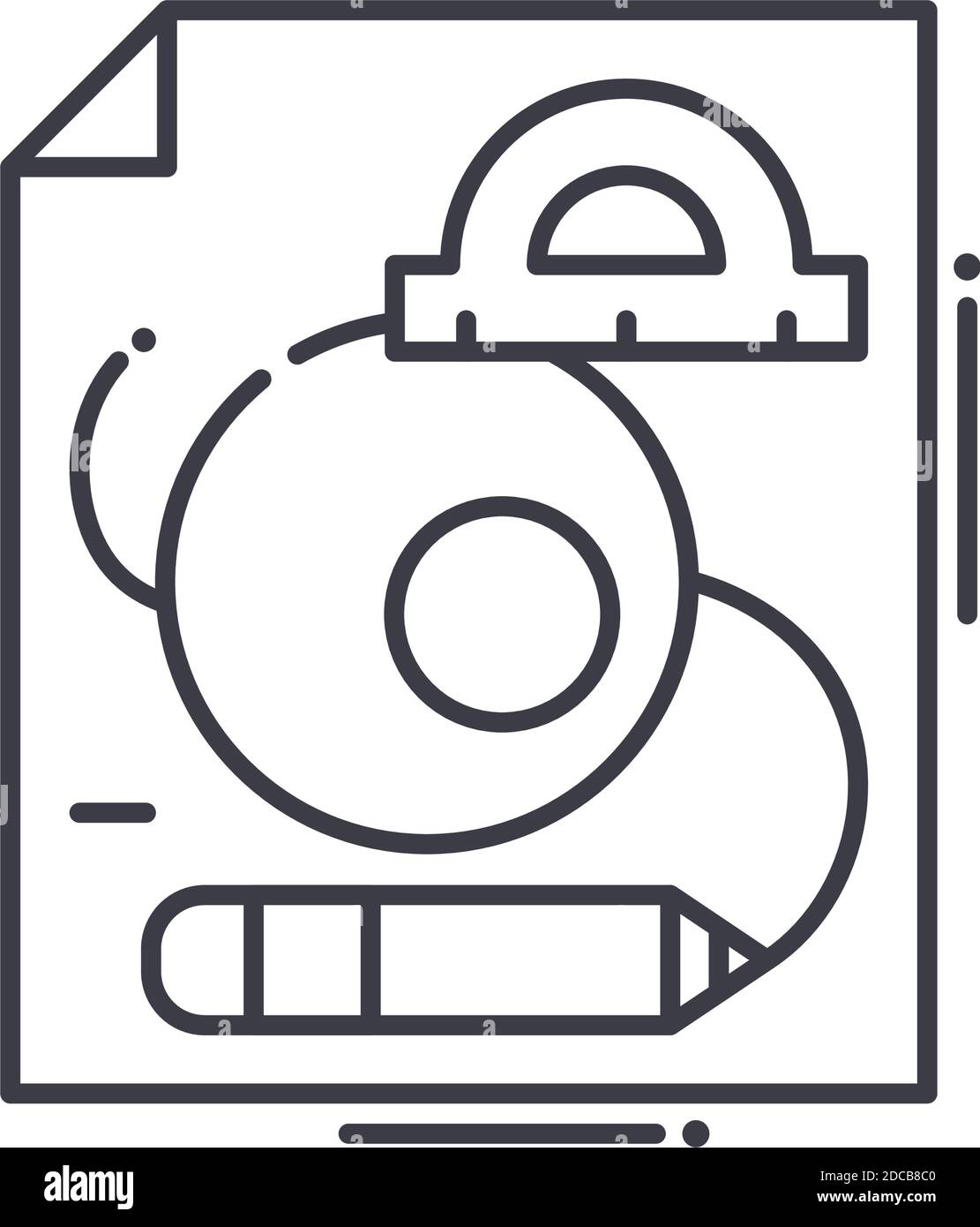 Design project icon, linear isolated illustration, thin line vector ...