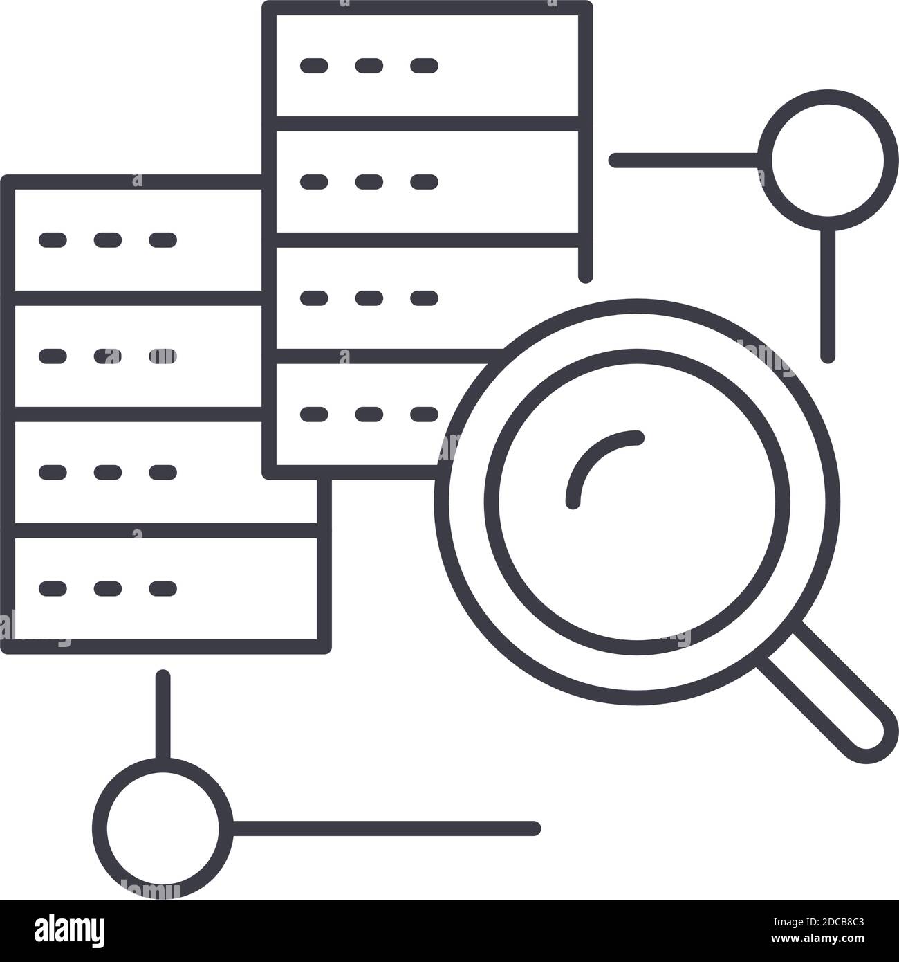 Data query icon, linear isolated illustration, thin line vector, web ...