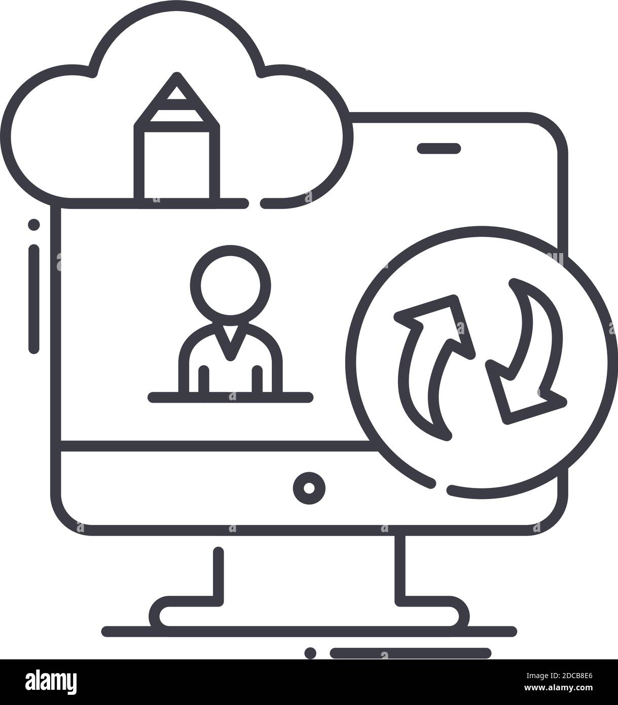 Design platform icon, linear isolated illustration, thin line vector ...