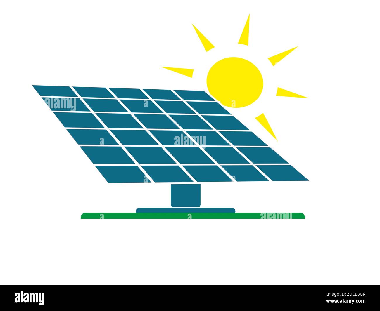 Solar panel with sun vector isolated on white background Stock Photo ...