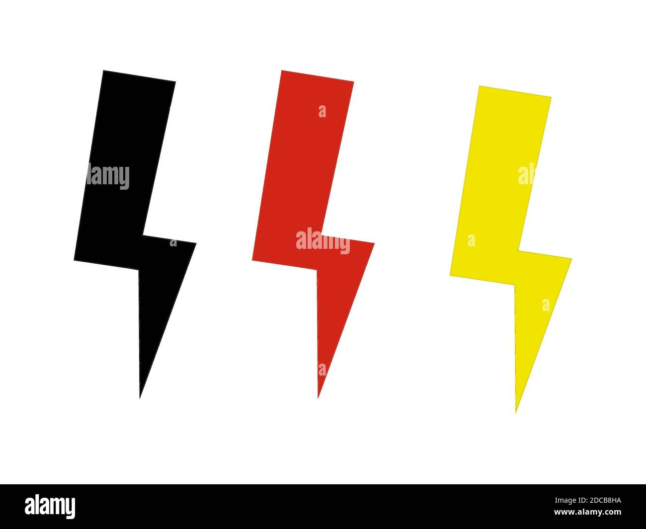 Lightning bolts vector set isolated on white background Stock Photo - Alamy