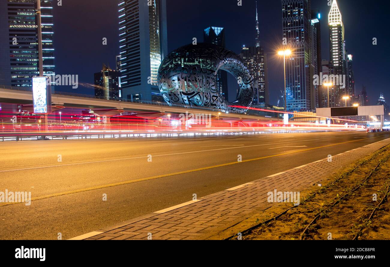 Main road of a United Arab Emirates, Shekh Zayed road. Shot taken in ...