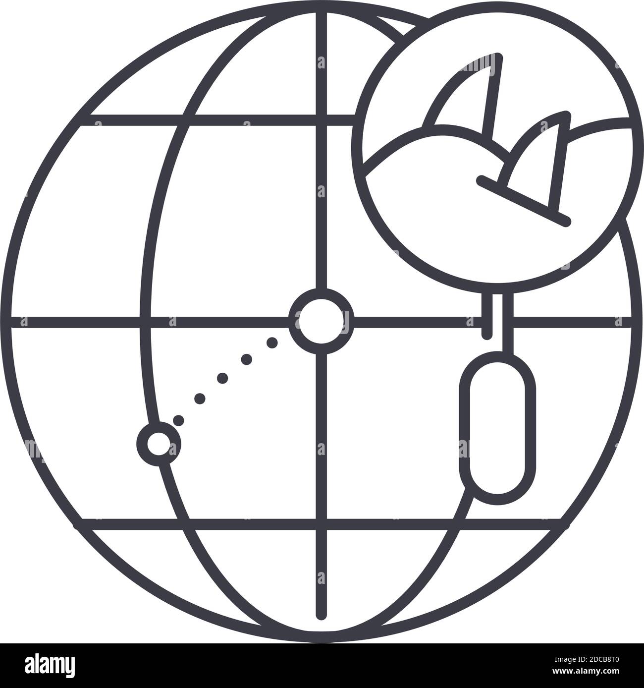 Destination icon, linear isolated illustration, thin line vector, web ...