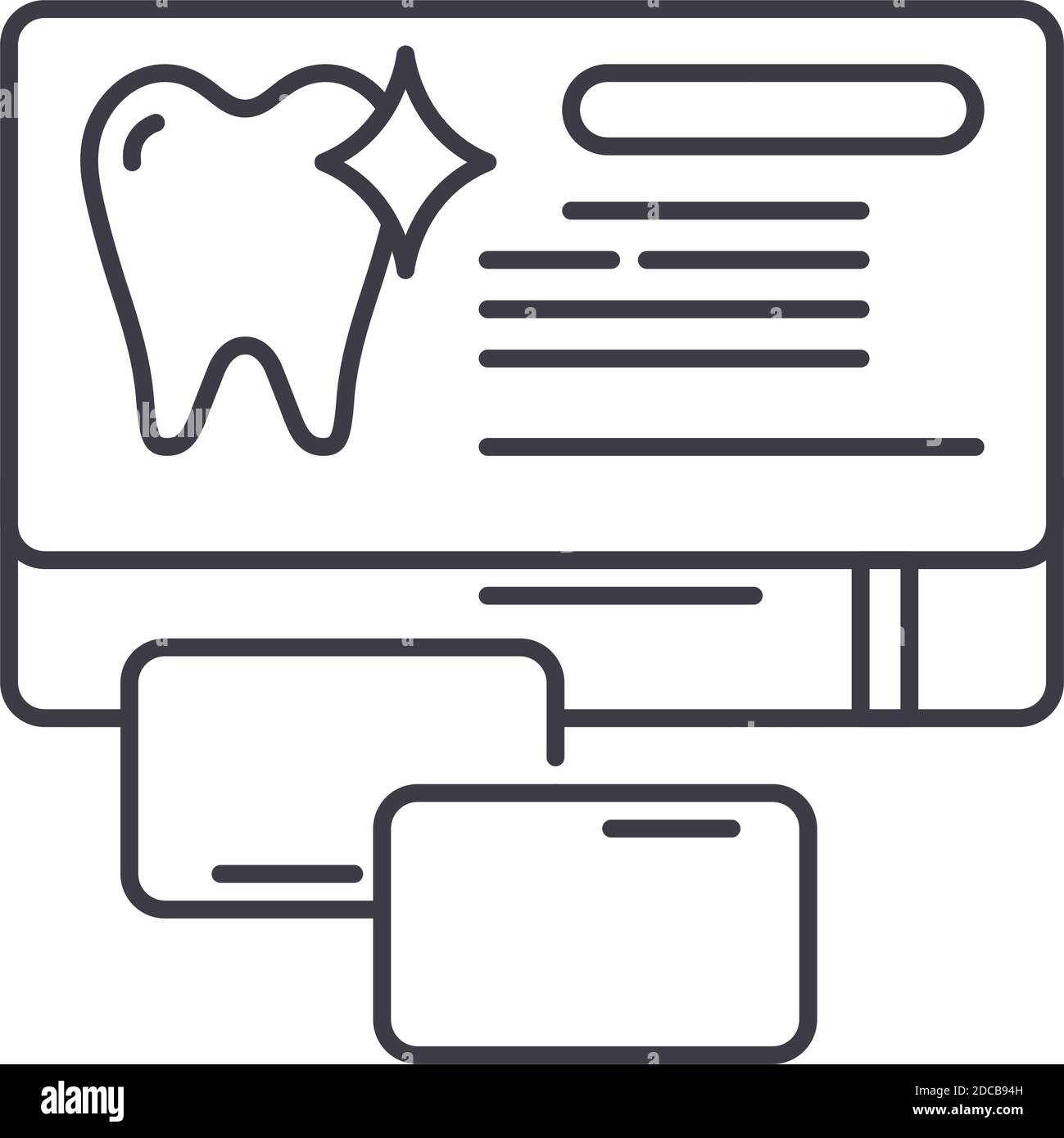 Dental gum icon, linear isolated illustration, thin line vector, web ...