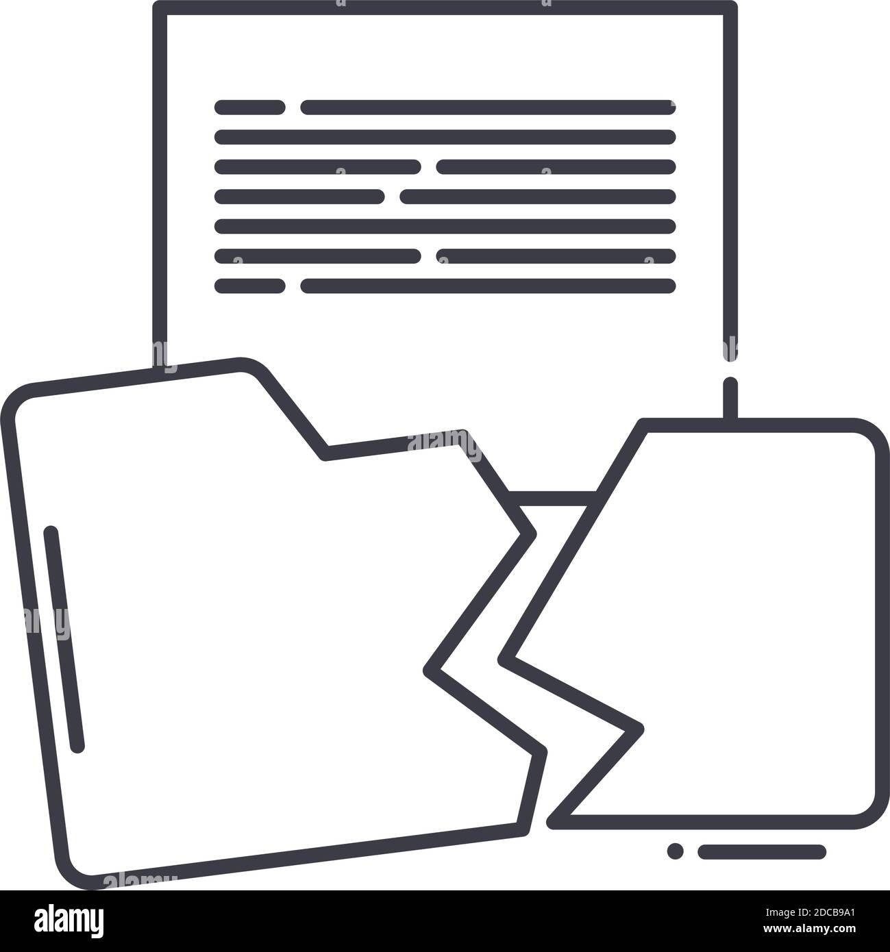 Data loss icon, linear isolated illustration, thin line vector, web ...