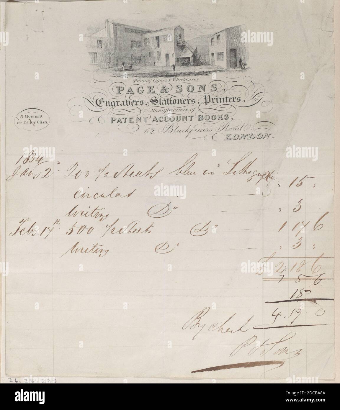 Victorian letterhead london hi-res stock photography and images - Alamy