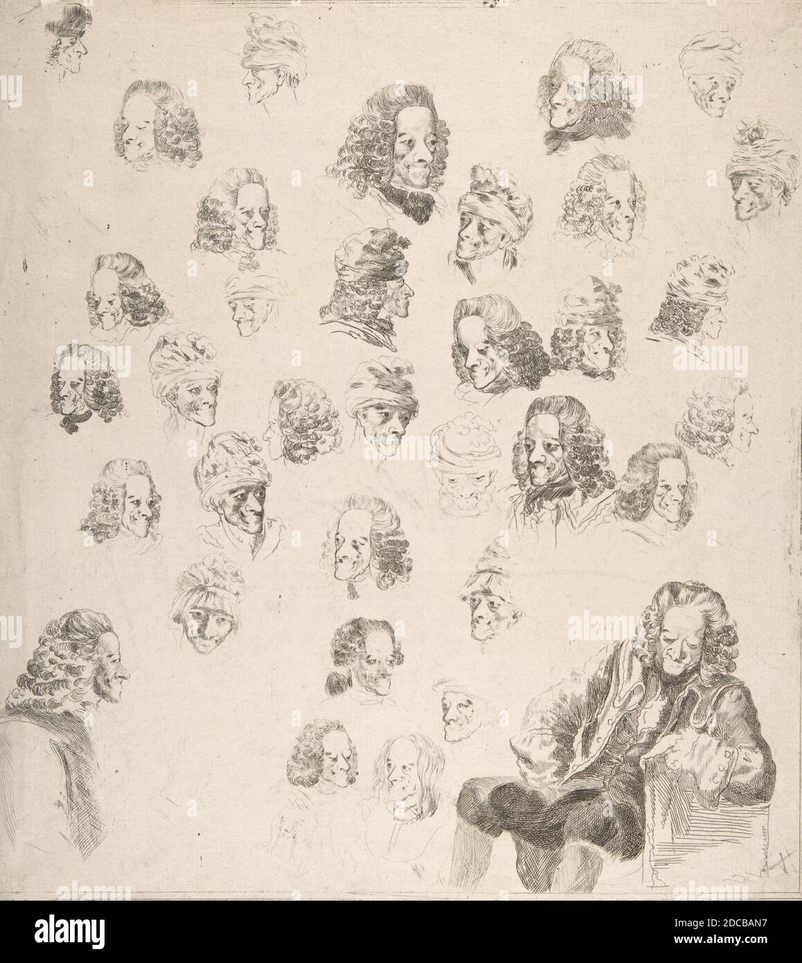 Sketches of Voltaire at Age Eighty-One, 1775 Stock Photo - Alamy