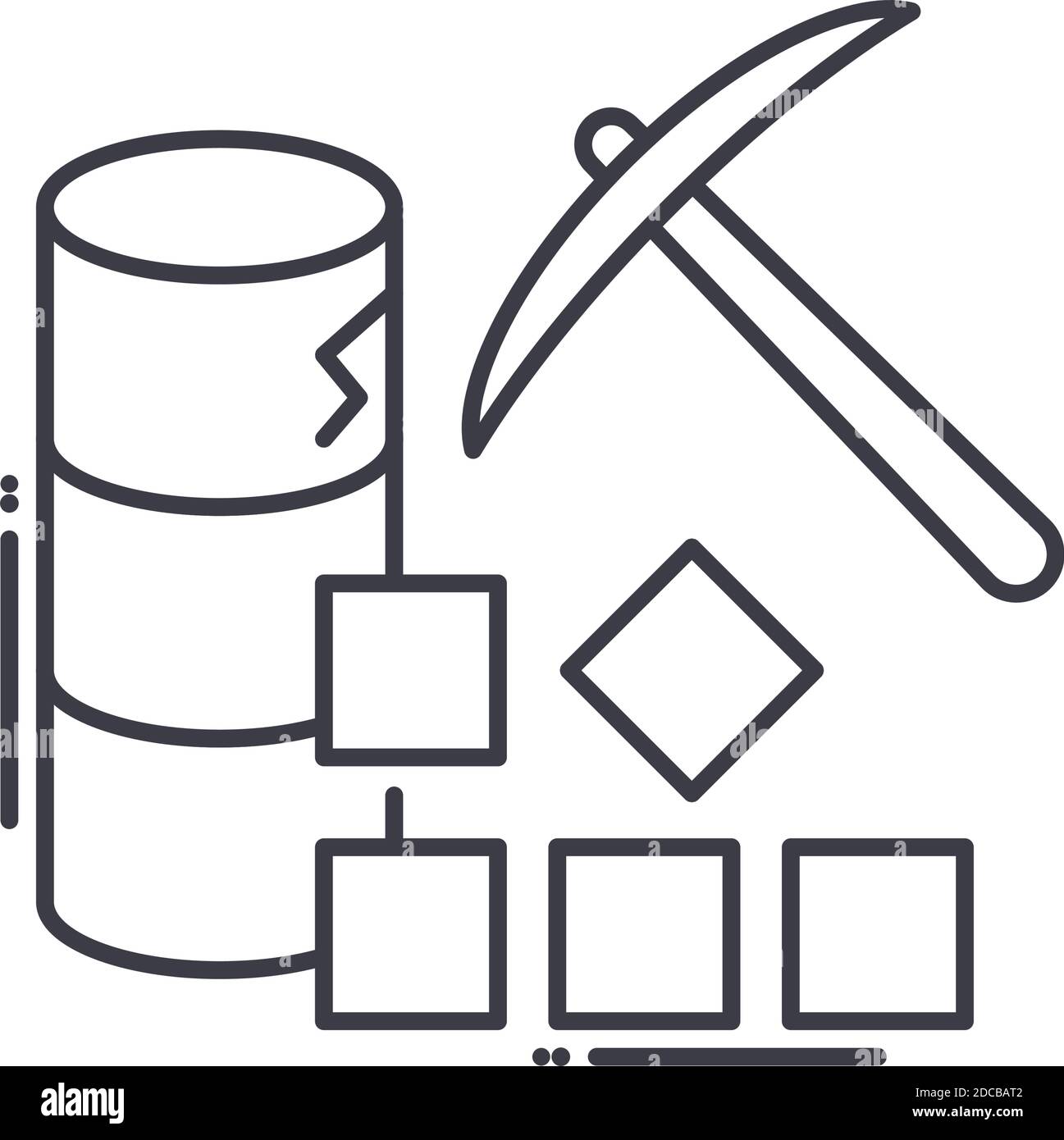 Data mining icon, linear isolated illustration, thin line vector, web ...