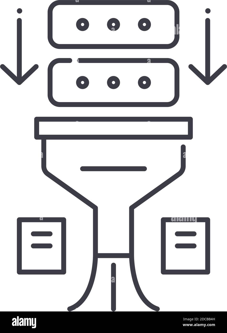 Data filters icon, linear isolated illustration, thin line vector, web ...