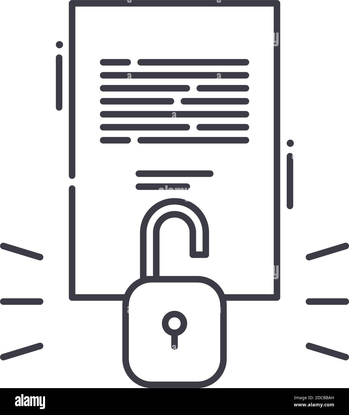 Data disclosure icon, linear isolated illustration, thin line vector ...