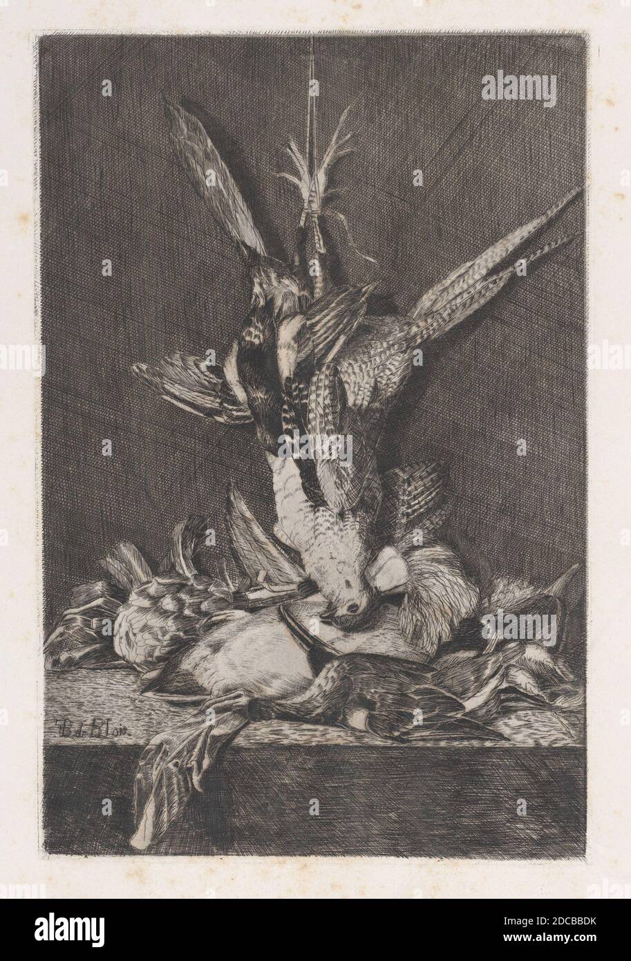 Hunting trophy with game birds and artichoke, 1850-1900 Stock Photo - Alamy