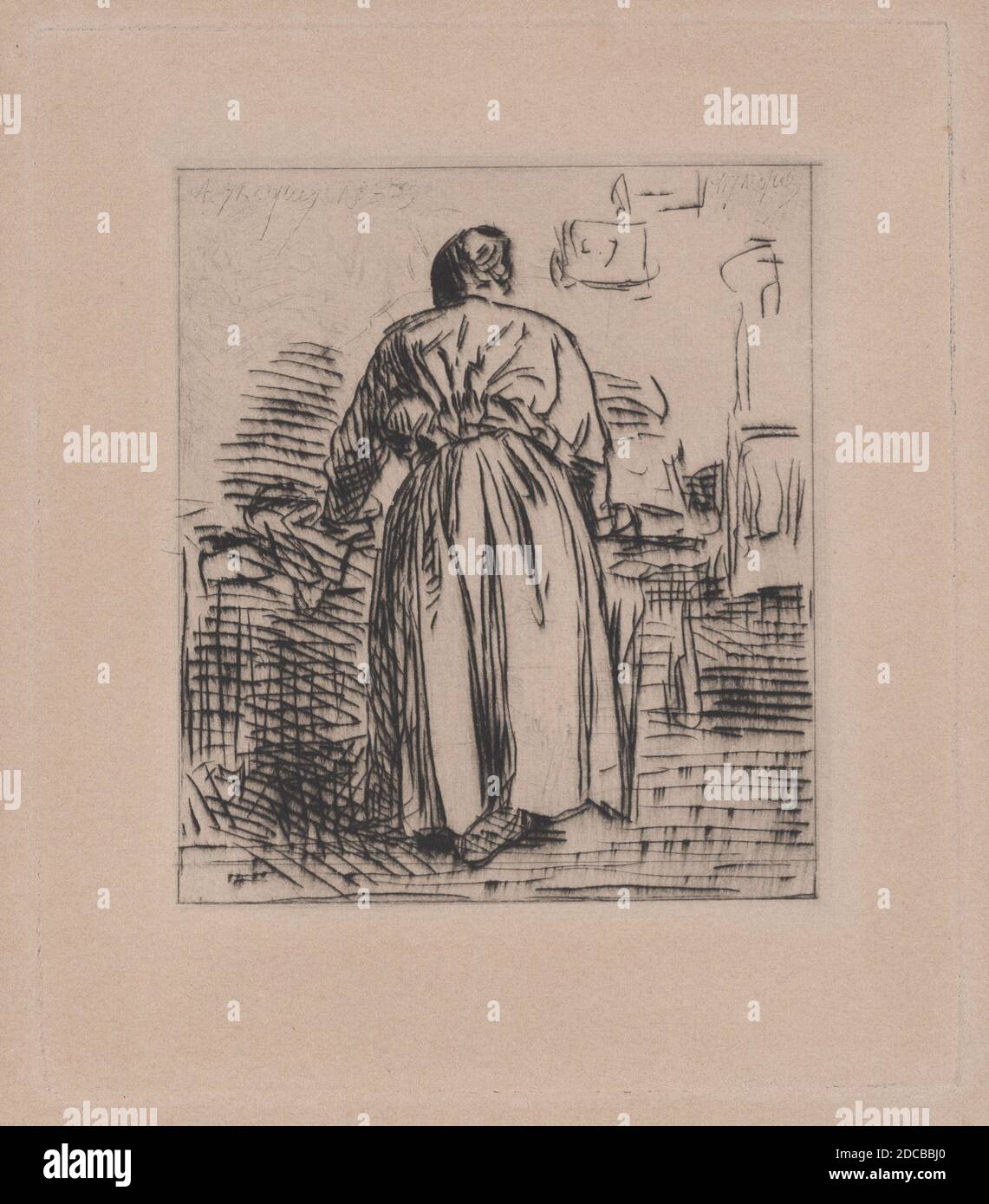 The Ironing Woman, 1843 Stock Photo - Alamy