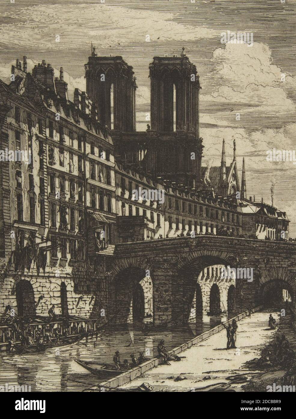 The Petit Pont, Paris, 1850 and later Stock Photo - Alamy