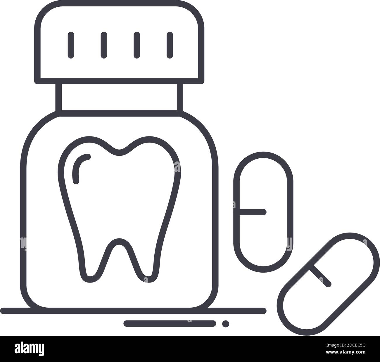 Dental drugs icon, linear isolated illustration, thin line vector, web ...