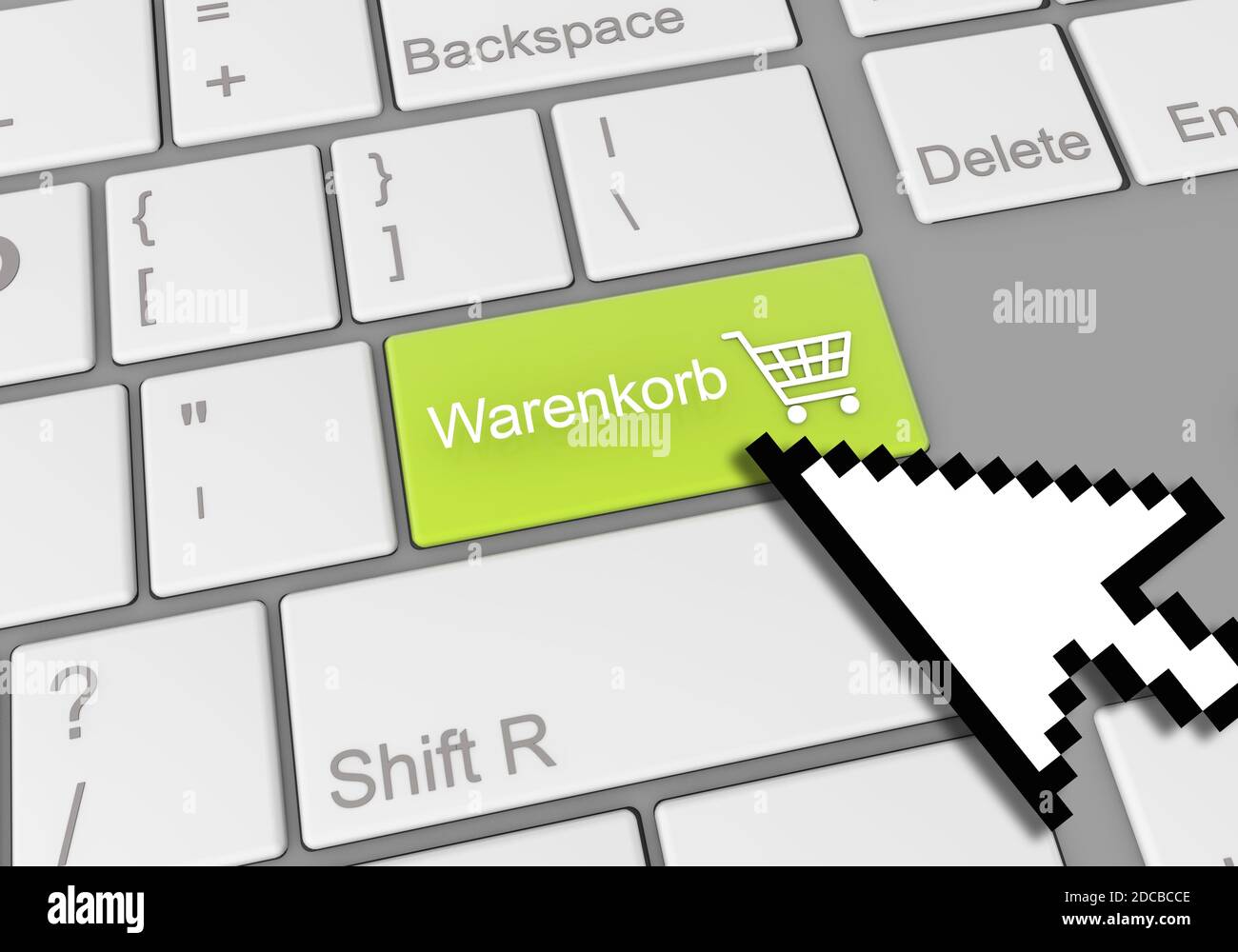 A mouse clicking a special button on a laptop keyboard Stock Photo - Alamy