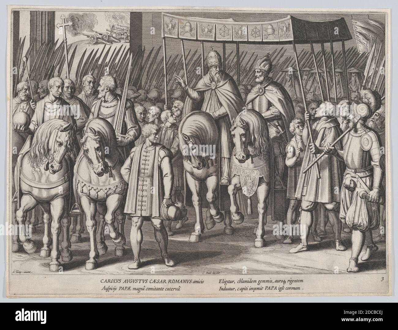 Plate 3: Charles V Crowned Emperor entering Rome with the Pope, from ...