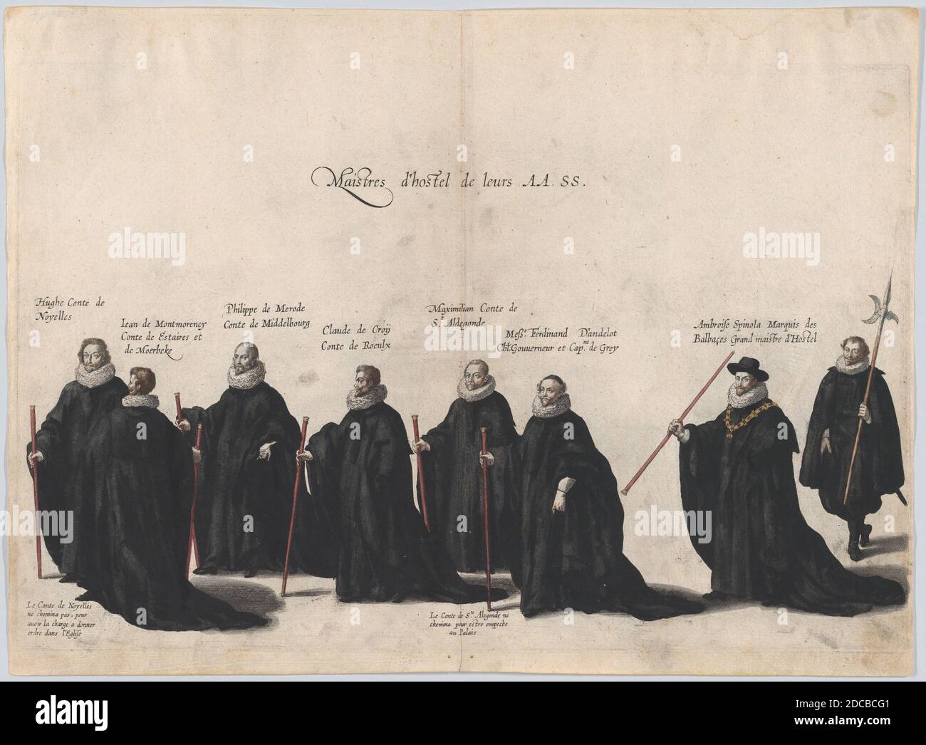 Plate 53: Eight figures marching in the funeral procession of Archduke ...