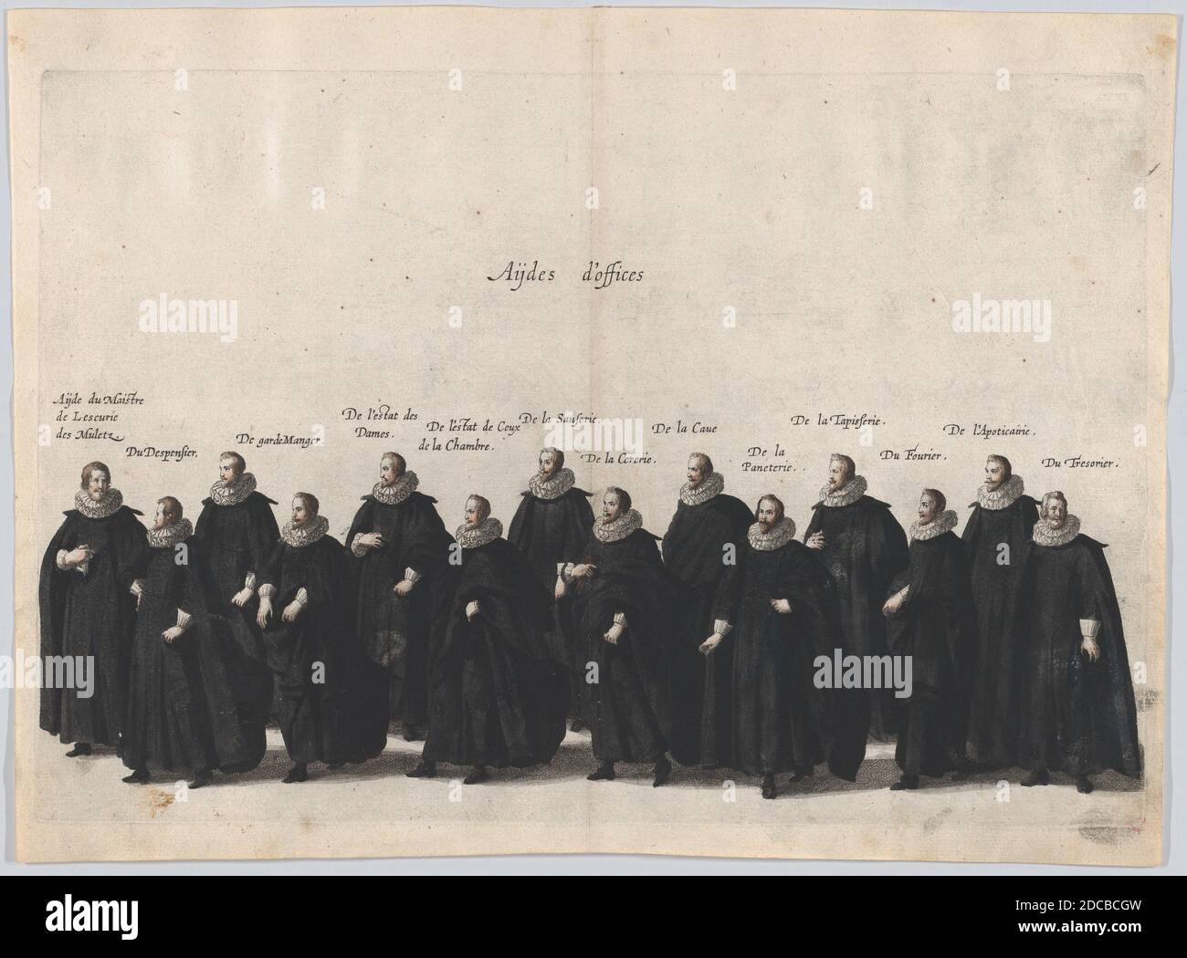 Plate 18: Aides marching in the funeral procession of Archduke Albert ...