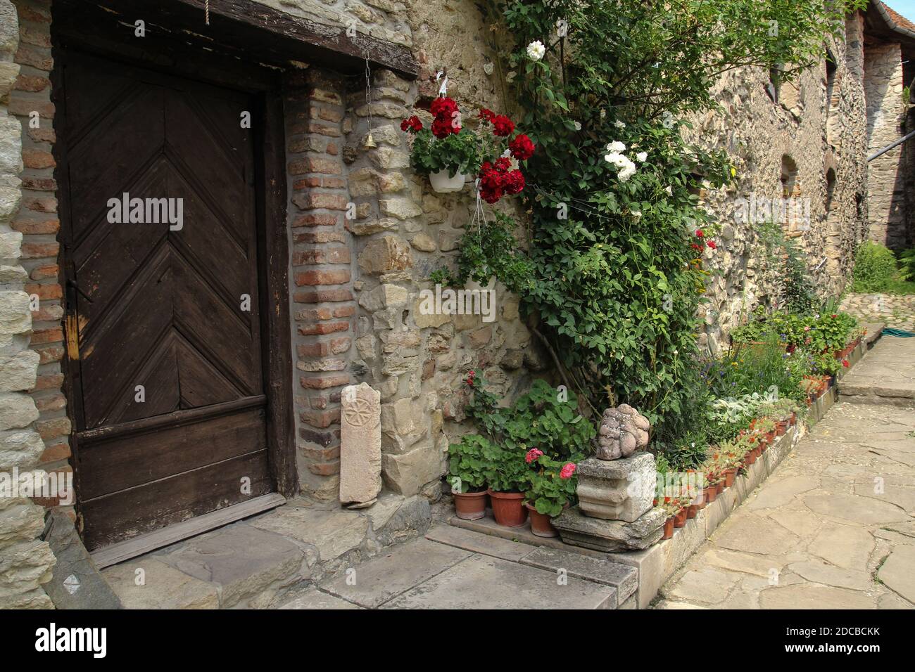 Stone house in a medieval castle Stock Photo - Alamy