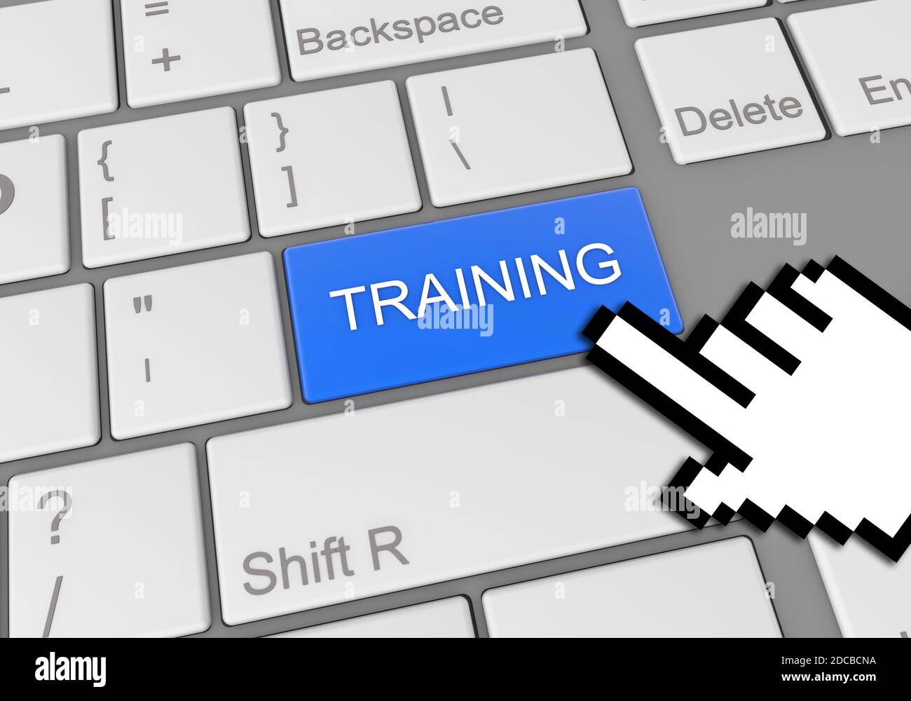 The mouse clicking a special "training" button on a laptop keyboard ...