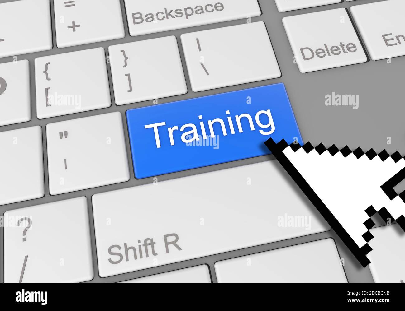 The mouse clicking a special "training" button on a laptop keyboard ...