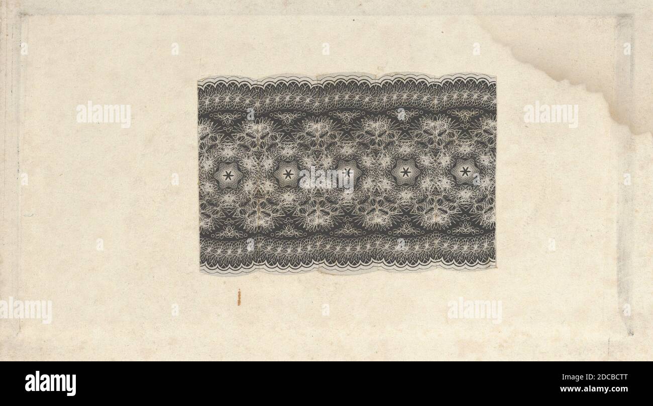 Banknote motifs: band of lace-like lathe work ornament, ca. 1824-42 ...