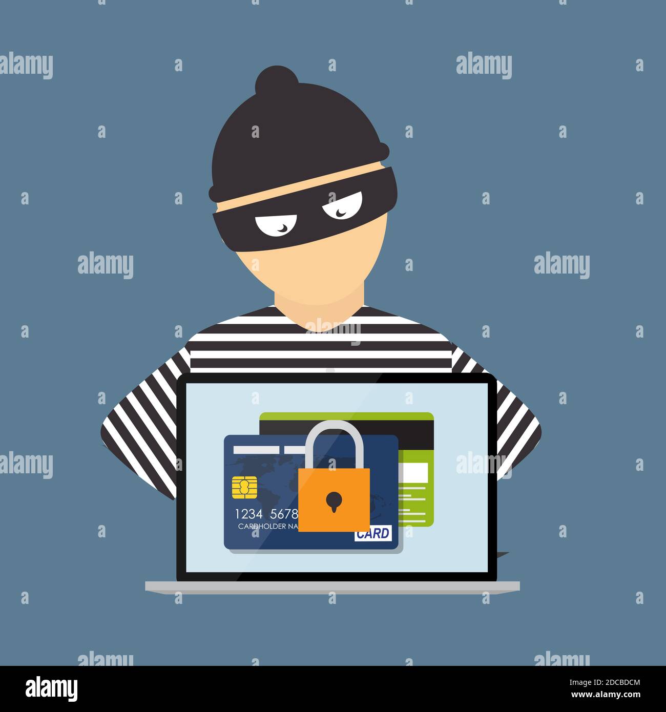 Criminal Hacker, Concept of Fraud, Cyber Crime. Illustration Stock ...