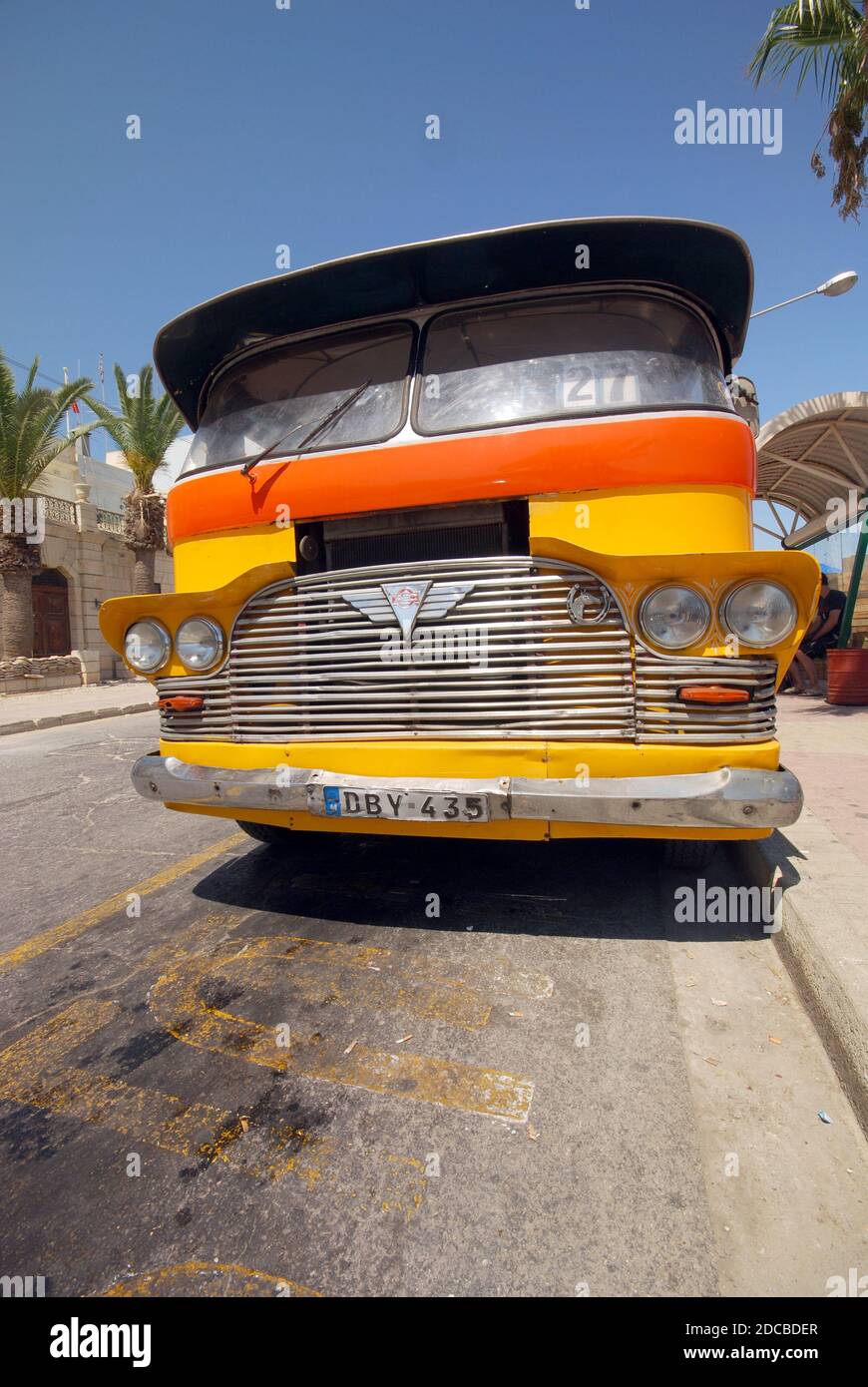 Brightly Coloured Classic Maltese Bus On The Mediterranean Island Of ...