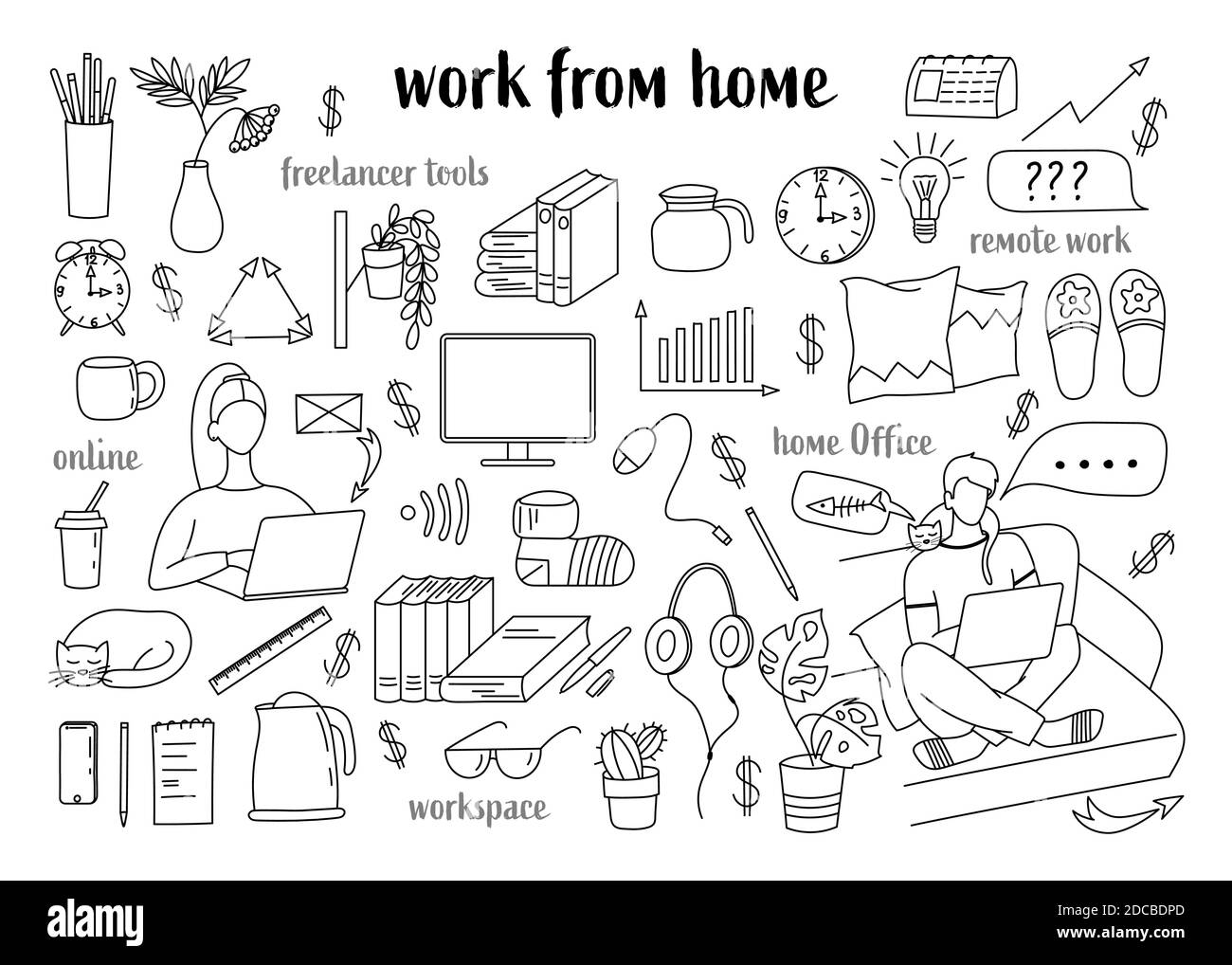 Work from home Black and White Stock Photos & Images - Alamy