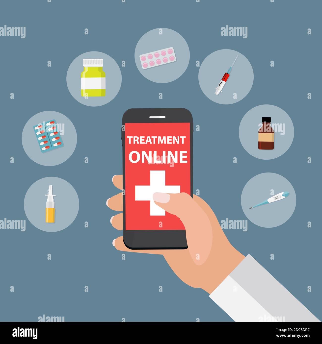 Mobile Apps Concept of Online Treatment and Health care in Modern Flat ...