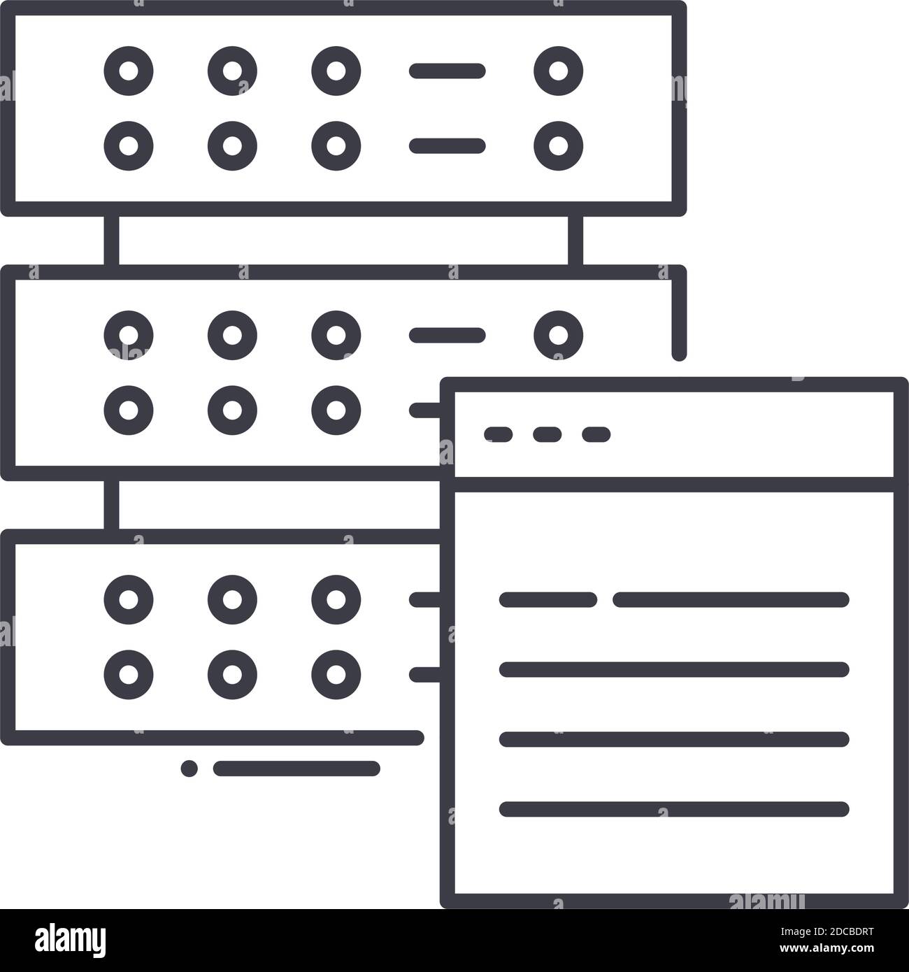 Data information icon, linear isolated illustration, thin line vector ...