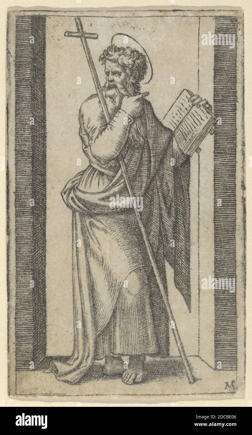 Saint Philip, book in his left hand, staff resting on his left arm ...